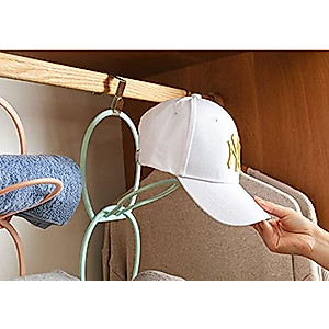 Ubrand Faye Butler 6-Hook Ring Loops, Over-Door Hanger, Hat Rack Organizer/Baseball Cap Holder/Door+Wall Storage Organizer for Hat,Scarf, Bag, Caps, Towel, Clothes (White)