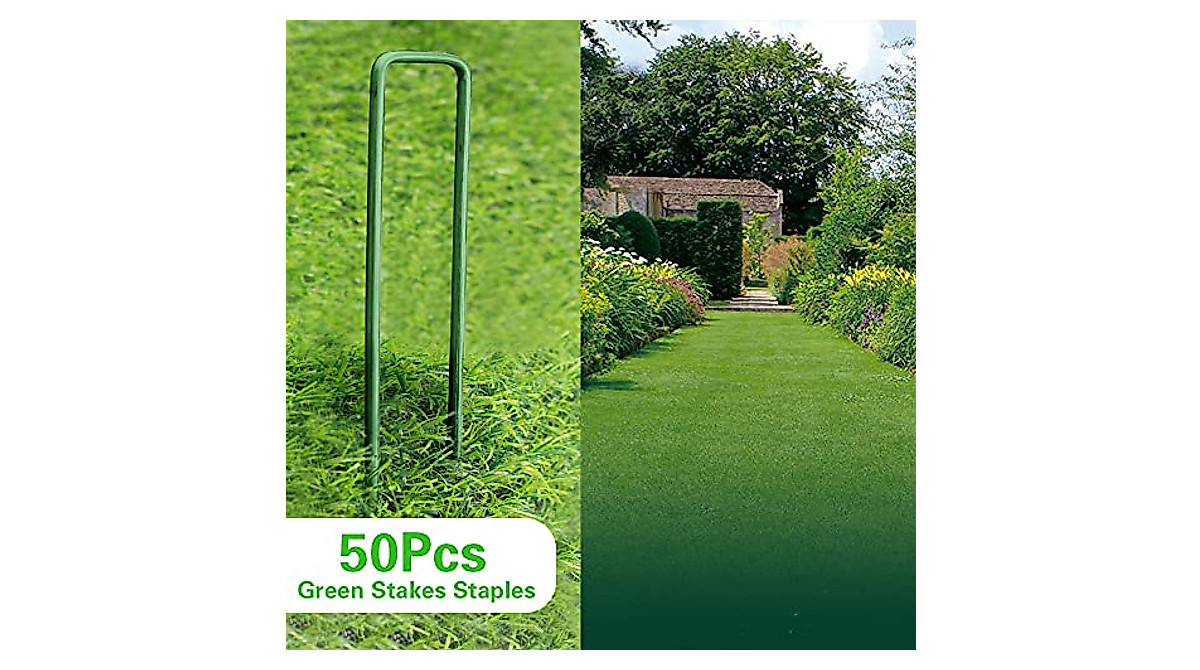 Buy Bakulyor 50Pcs Green Garden Staples for Lawn and Landscaping
