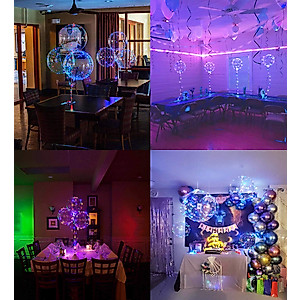 LED Balloons 10 Pack, Light Up Balloons 20 Inches Clear Helium Bobo Balloons, Glow Bubble Balloons with String Lights for Valentines Day Halloween Christmas Wedding Birthday Party Decoration