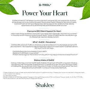 CoQHeart® with Q-Trol®: Energy Support for Heart Health - Coenzyme Q10 and Resveratrol Blend - Facilitates Energy Production and Blood Vessel Health - Protects Arteries - 30 Softgels
