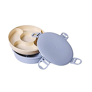 DOITOOL Box Lunch Organizer Dish Multi-deck Candy Dish Divided Snack Plate Rotating Dried Fruit Plate Dessert Appetizer Holder Food Storage Plate Serving Plate Fruit Bowl To Rotate Nut