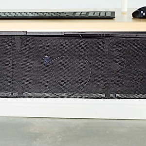 VIVO Black 30 inch Under Desk Privacy and Cable Management Organizer Sleeve, Wire Hider Kit Panel System, DESK-SKIRT-30
