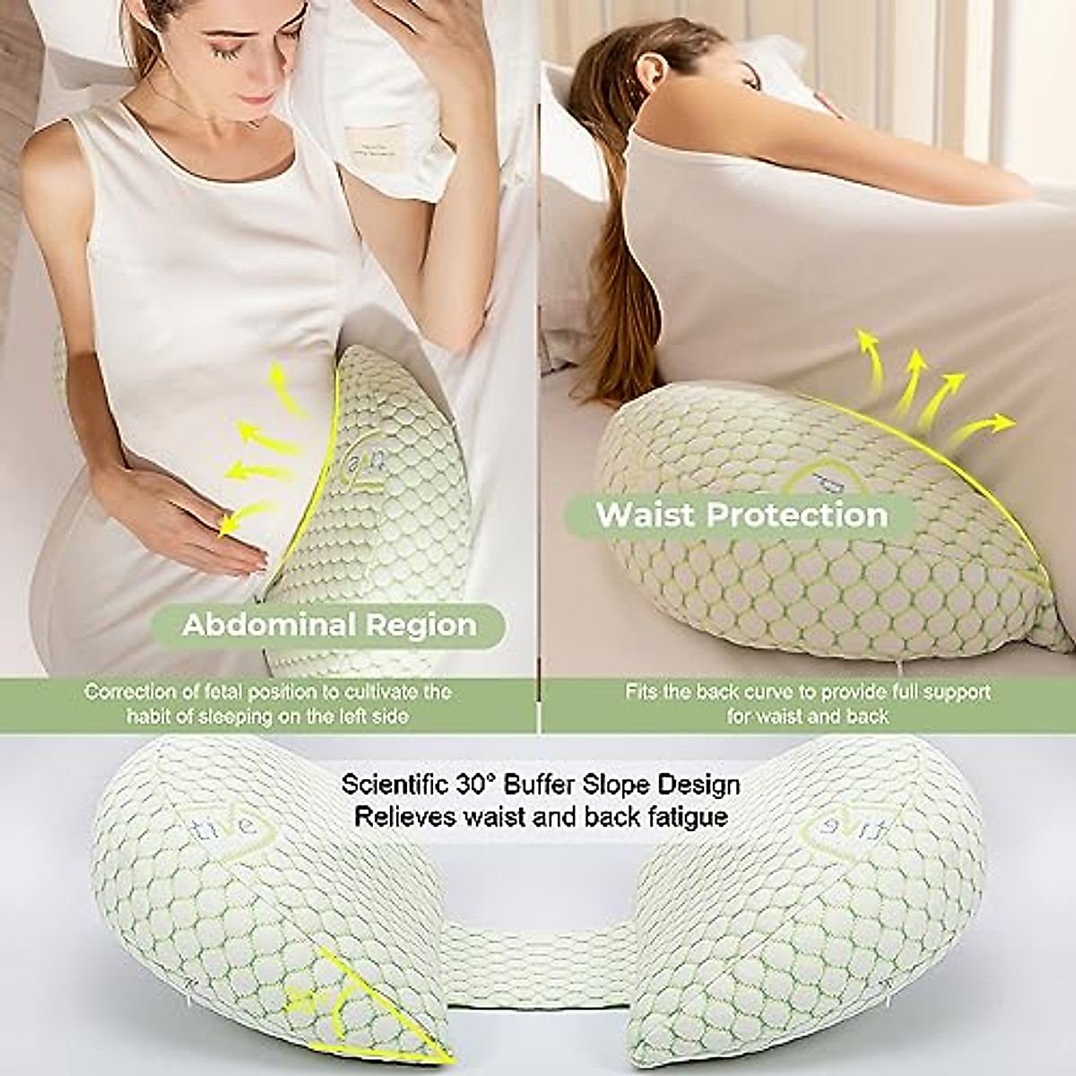 InnoLuxe Pregnancy Wedge Pillows for Sleeping, Maternity Pillow for Pregnant Women, Soft Pregnancy Pillow Support for Back, Belly, HIPS & Legs, Detachable and Adjustable with Pillow Cover