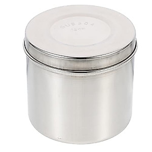 FOMIYES Ointment Jar Metal Stand Makeup Organizer Box Case Containers with Lids Stainless Steel Airtight Canister Cotton Swab Container Cotton Swab Holder Container Cotton Balls Jar Silver