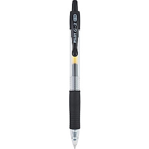 Pilot G2 pens retractable Gel Roller ballpoint 0.38 pt Black & Blue Bundle, (Pack of 6)
