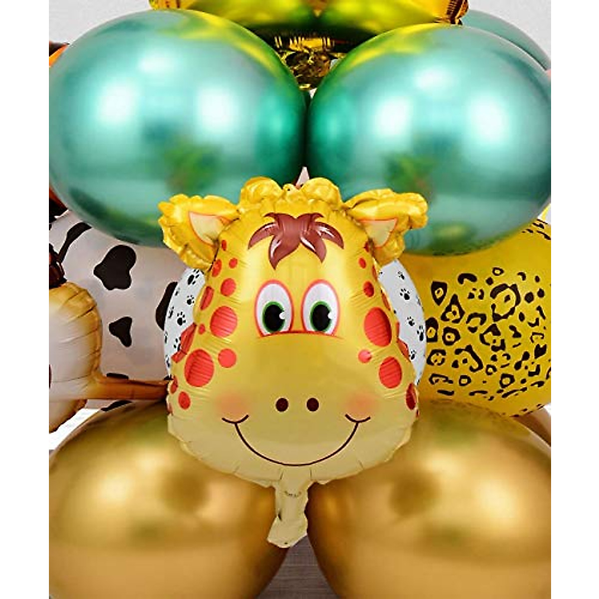 First Birthday Party Jungle Safari Themed 1st Birthday Wild One Party Balloons Decorations Backdrop With Animal Balloons for Kids Boys Girls Party Supplies (1st Safari Theme Birthday)