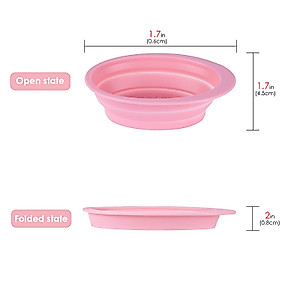 SHIDOW Portable Folding Brush Bowl, Silicone Brush Bowl Clean Watercolor Painting Water Cup for Acrylic Oil Painting (Purple, Pink, White, 3 pcs)