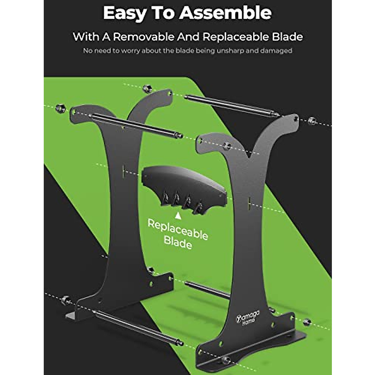 yamagahome Firewood Splitter, Manual Log Splitter with Heating Treated Iron, Heavy Duty Wood Splitter Tool Firewood Cutter with Canvas Log Carrier and Gloves, 2022 New Version