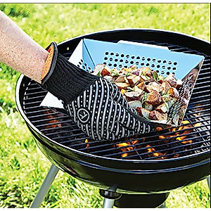 Outset Professional High Temperature Heat Deluxe Grill Glove, Small/Medium