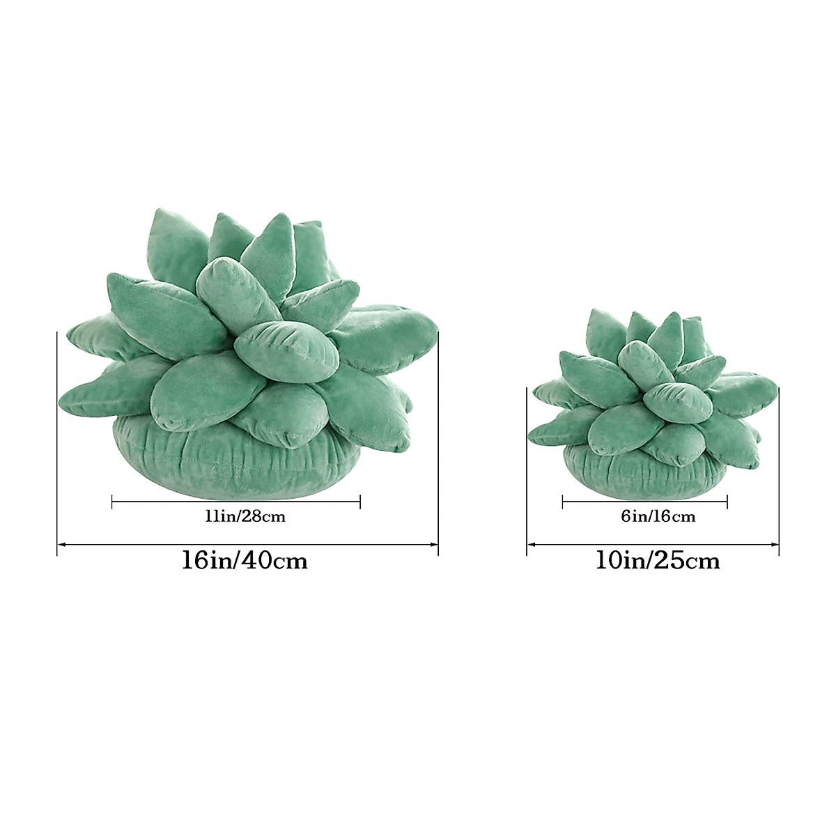 TADESES 3D Succulent Pillow,Cute Pillows,Leaf Pillow,Decorative Throw Pillow,Gifts for Succulent Lovers Or Kids (10 inches, Dark Green)