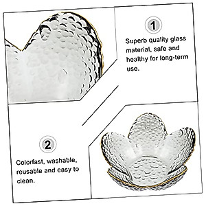 NOLITOY 1pc salad bowl candy japanese trifle bowl glass pasta container Appetizer Serving Bowl home Glass Dessert Container Salad Storage Tray Food Serving Plate Lotus Fruit Bowl tableware