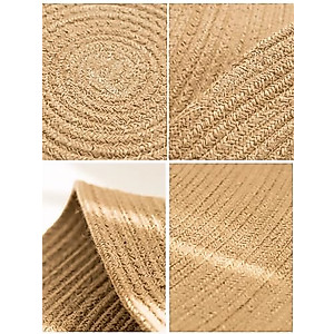DAJAMAI Jute Woven Oval Placemats Set of 6, Brown Plate Charger 12x16 inches Jute Heat Resistant Non-Slip Weave Placemats Farmhouse Straw Braided Rattan Tablemats Wicker Placemats for Dining Table