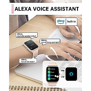 Smart Watch for Women, Answer Make Call, Alexa Built-in, 1.8" Touch Screen Fitness Tracker with 100+ Sport Modes, Heart Rate Blood Oxygen Sleep Monitor, IP68 Waterproof watch for iPhone Android