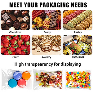 Labeol Flat Bottom Cellophane Bags 100Pcs Treat Bags with Ties 8X11 6X9 Cellophane Gift Bags Clear Goodie Bags for Packaging Favor Cookie Candy Gift Wrapping Easter