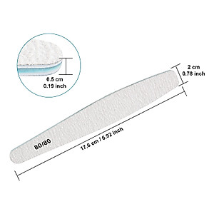 Diesisa 15pcs 80/80 Grit Nail Files for Natural Nails, Double Sided Emery Boards for Nails, Professional Nail Files for Acrylic Nails for Home & Salon (limas para manicura)