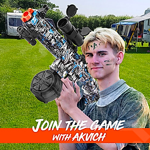 Large Gel Ball Blaster with Drum, Manual & Automatic Dual Mode Splatter Ball Blaster, for Outdoor Activities -Team Game, Purple