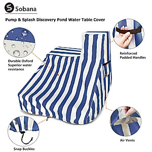 Sobana Kids Water Table Cover for Step 2 Pump & Splash Discovery Pond Water Table,Waterproof Dust Proof Anti-UV Outdoor Kids Water Sensory Table Pool Cover(Cover only,Blue)