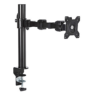 BenQ 24 Inch IPS Monitor | 1080P GW2480 with AmazonBasics Single Computer Monitor Stand – Height Adjustable Desk Arm Mount, Steel Bundle, Blue, 24-inch (IPS)