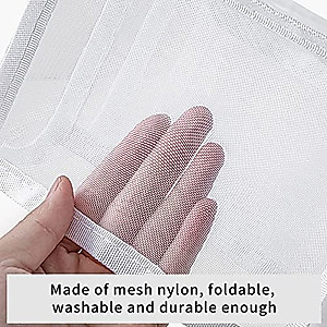 Xiaoxiuqiu Wardrobe Clothes Organizer For Folded Clothes（2pcs）, 7 Grids closet organizer Drawer Dividers For Jeans leggings In Bedroom,Mesh Plastic White (M-Jeans Grid + S-Leggings Grid)