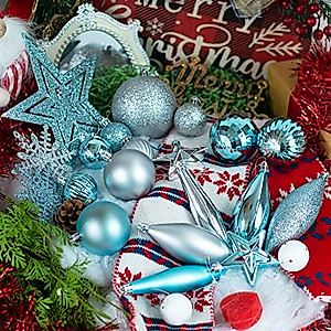 PEIDUO Christmas Ball Ornaments for Christmas Trees, 119 CT Shatterproof Christmas Tree Decorations, Silver Christmas Ornaments Set for Xmas, Holiday, Wreath and Party Decorations