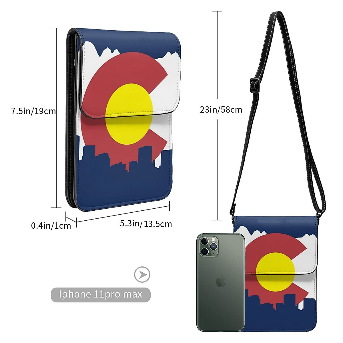 ayvcxui Colorado moutain Flag Crossbody Cell Phone Bag cute Purse Bags with Shoulder Strap Holder Wallet For Women Handbag MINI Phone Bag Passport Purse Lightweight