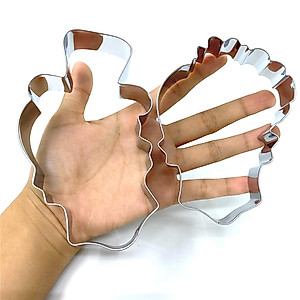 LILIAO Halloween Skull Cookie Cutter Set - 2 Piece - Skull with Hat and Flowers Fondant Biscuit Cutters - Stainless Steel