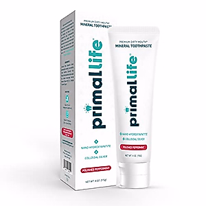 Primal Life Organics - Dirty Mouth Natural Alkalizing Toothpaste, Hydroxyapatite, Flavored Essential Oils, Natural Kaolin, Bentonite Clay, Colloidal Silver, Organic, Vegan (Peppermint Flavor, 4oz)
