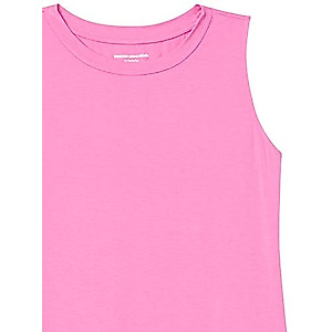 Amazon Essentials Women's Relaxed-Fit Sleeveless Muscle Tank Top, Bright Pink, Large