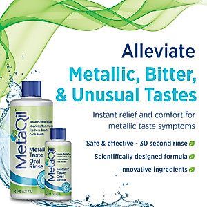 MetaQil Oral Rinse, Proven to Relieve Metallic, Bitter and Other Taste Disorders, Made from 8 Core Ingredients, Cools and Freshens Breath, Available in 8 oz Bottle, 1 Count