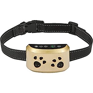 Dog Anti Barking Collar with 7 Adjustable Levels, Harmless Shock, Beep Vibration, Smart Correction and LED Indicator-Reachargeable No Bark Collar for Small Medium Large Dogs,Waterproof