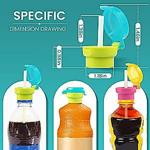 ORYOUGO 2 Pack Portable Spill Proof Juice Soda Water Bottle Twist Cover Cap Safe Drink Straw Sippy Cap