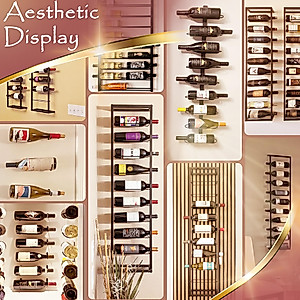 AQAREA Wine Rack Wall Mounted Wine Rack (Black/Metal) 20 Bottle Wine Rack Wall Mounted, Assembled Wall Wine Storage Holder