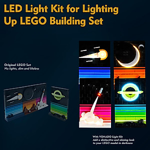 VONADO LED Light Kit for Lego Tales of The Space Age, Remote Control Lighting Compatible with Lego Space Age 21340 Building Set (No Lego Model), DIY Decor Space Legos 21340 Lights (ONLY Lights)