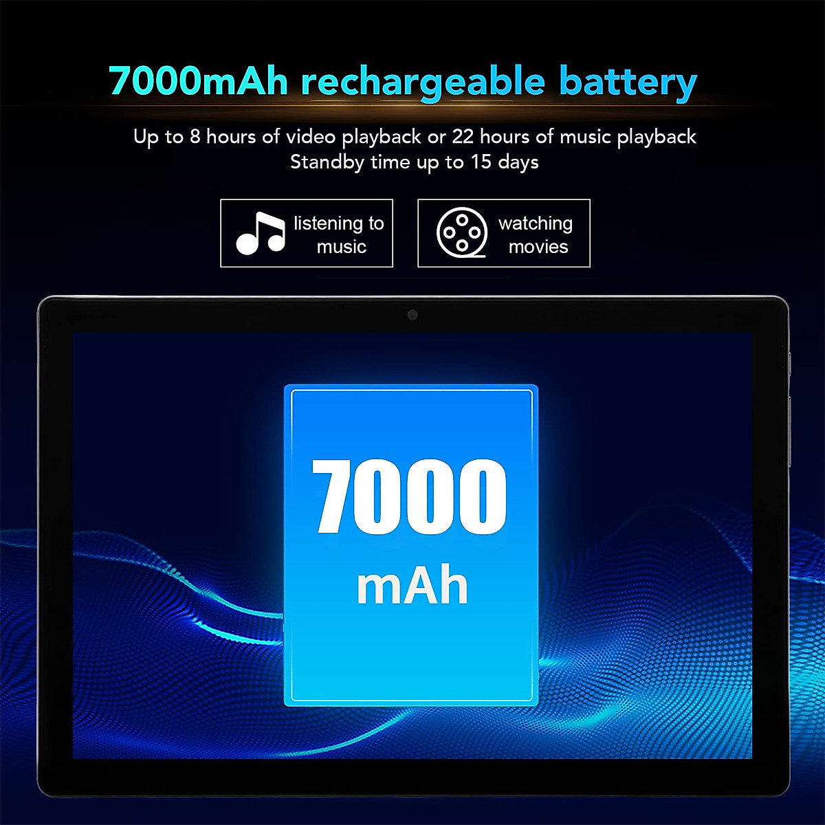 ciciglow Pad Air Tablet, 10.1in FHD Tablet, 5G WiFi Office Tablet, 1960x1080 IPS Display, 6GB RAM 128GB ROM, 4G LTE, Octa core CPU, 8MP+16MP Camera, 7000mAh (Black)