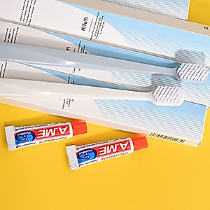 HiTuYi Manual Disposable Toothbrush Hotel Toothbrush Soft Bristle Travel with Toothpaste Individually Wrapped Paper Box 30pcs per Case