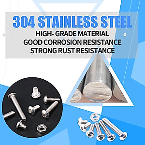 Glarks 230Pcs M3 Stainless Steel Allen Hex Drive Button Head Socket Cap Bolts Screws Nuts Assortment Kit (M3)