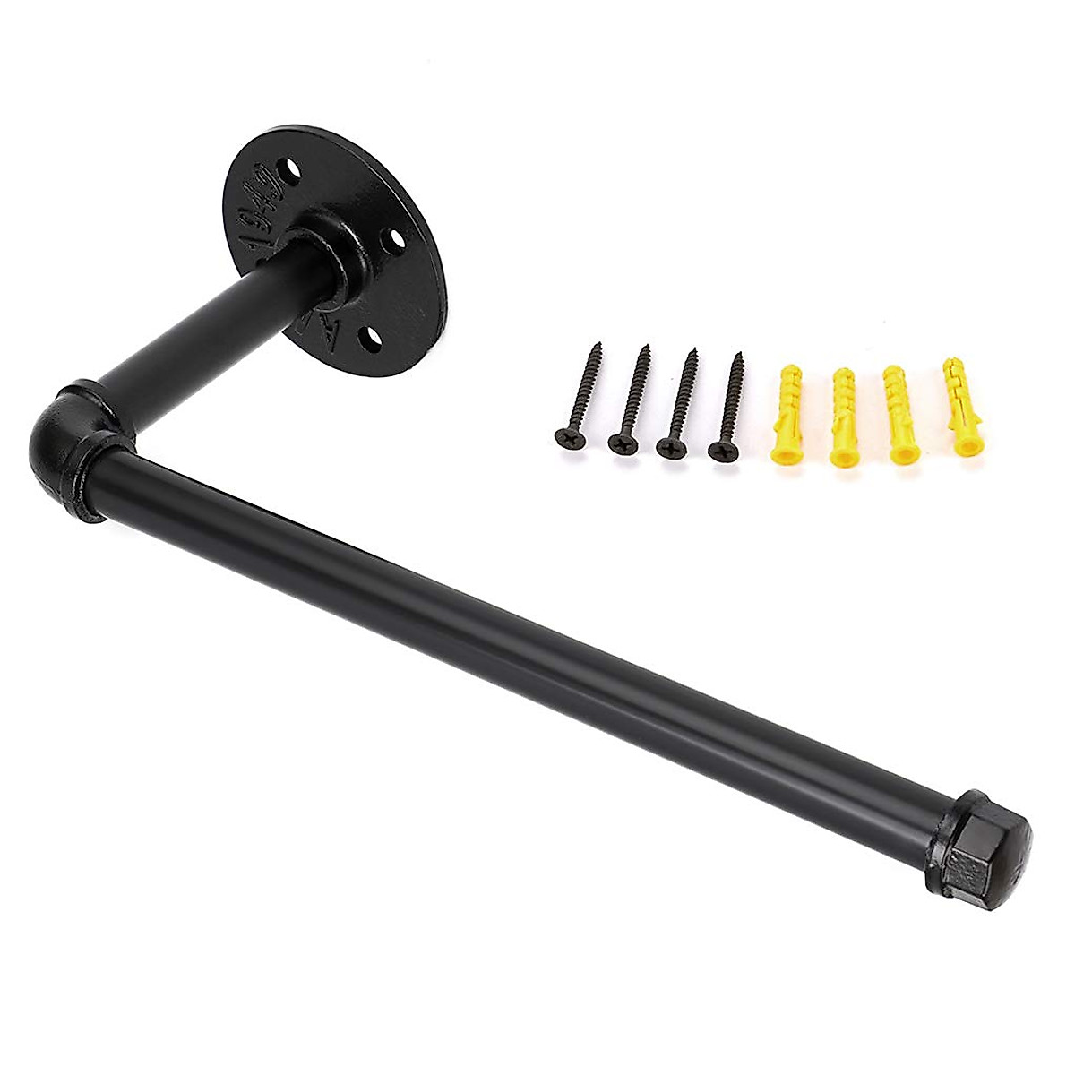 Sumnacon Industrial Iron Pipe Paper Towel Holder - Wall Mounted Vintage Style Roll Tissue Holder, Rustic Towel Racks With Hardware For Bathroom, Kitchen, Electroplated Finish