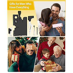 Upgraded Credit Card Tool Multitool - Fathers Gifts for Dad Him 18 in 1 Multi-Tool Gadgets - Christmas Gifts for Men Dad Father Women Stocking Stuffers Wallet Tools With Blade Compass Screwdrivers