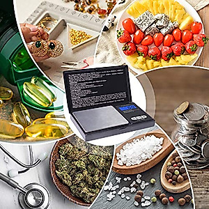 𝗙𝘂𝘇𝗶𝗼𝗻 Digital Pocket Scale 1000g/0.1g, Small Digital Scales Grams and Ounces, Herb Scale, Jewelry Scale, Portable Travel Food Scale( Battery Included )