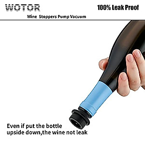 WOTOR Wine Saver with 4 Vacuum Stoppers, Wine Stopper, Wine Preserver, Reusable Bottle Sealer Keeps Wine Fresh, Ideal Wine Accessories Gift (Wine Pump + 4 stoppers)