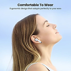 Wireless Earbuds 5.3 Wireless Headphones with LED Display Charging Case, Waterproof IPX7 Hands-Free Headset with Mic, Hi-Fi Stereo Sound, Touch Control, 40 Hours Playback, for iPhone/Android, White