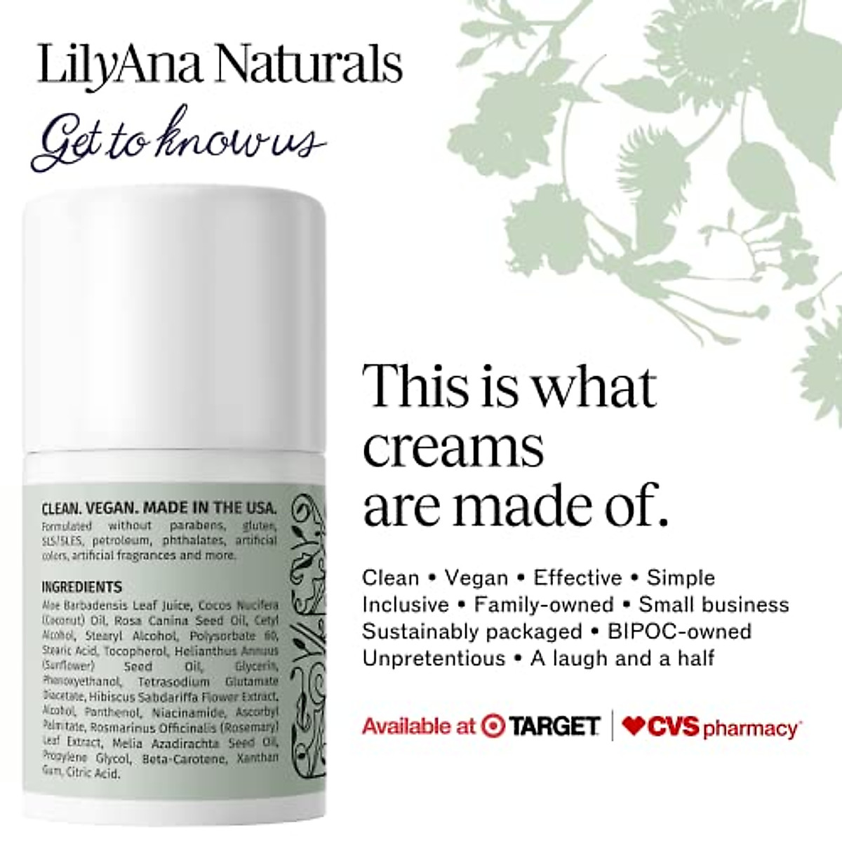 LilyAna Naturals Eye Cream - Eye Cream for Dark Circles and Puffiness, Under Eye Cream, Anti Aging Eye Bag Cream, Improve the look of Fine Lines and Wrinkles - Skin Care Products - 1.7 oz