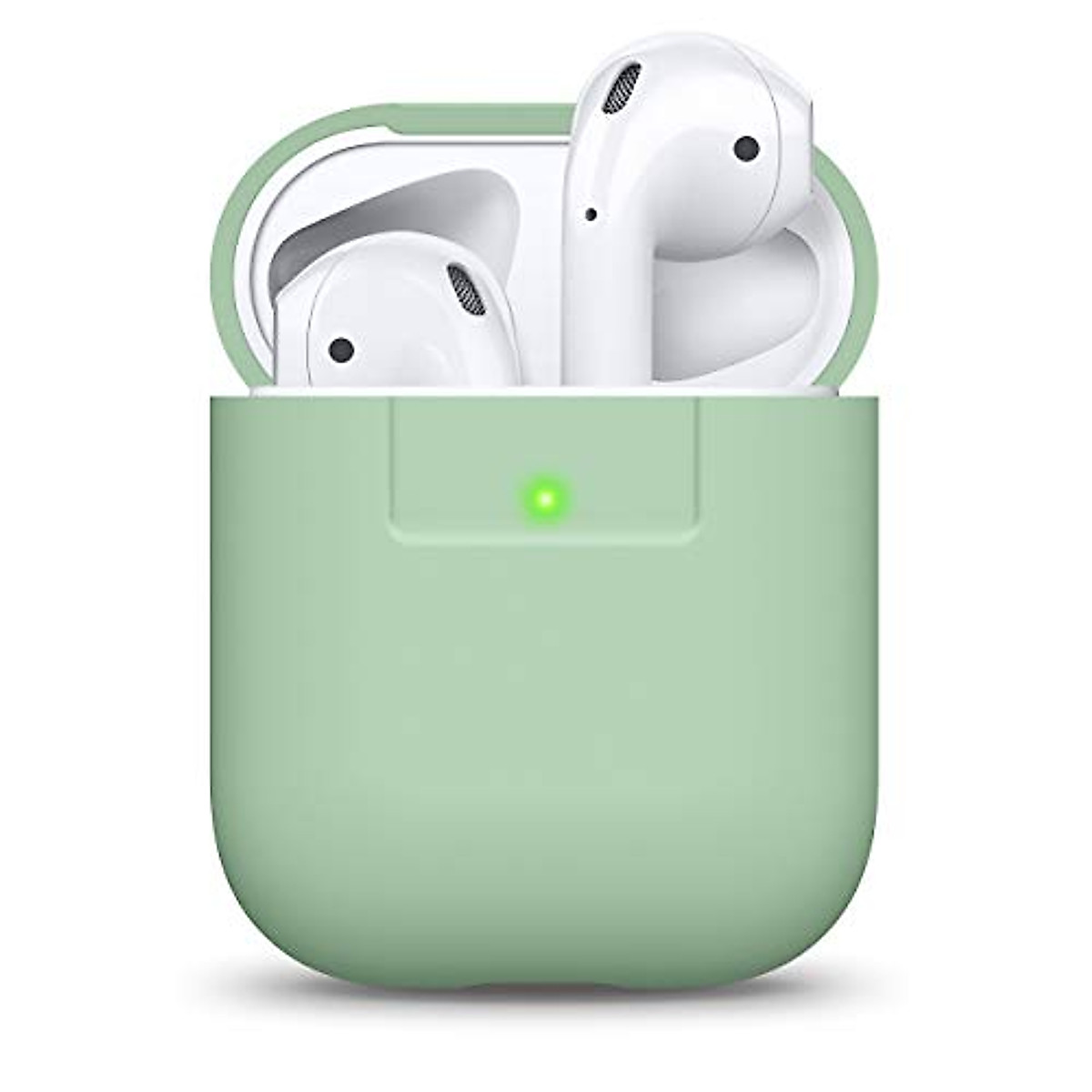 elago Premium Silicone AirPods Case Designed for Apple AirPods 1 and 2 [Front LED Visible] [Pastel Green]