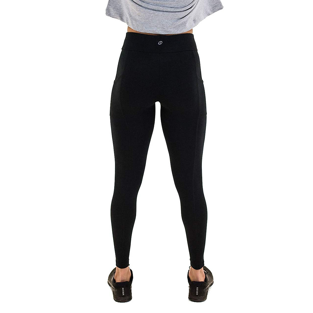 Spalding Womens Activewear Cotton Blend 28" Inseam with Pocket Leggings, Black, Large US