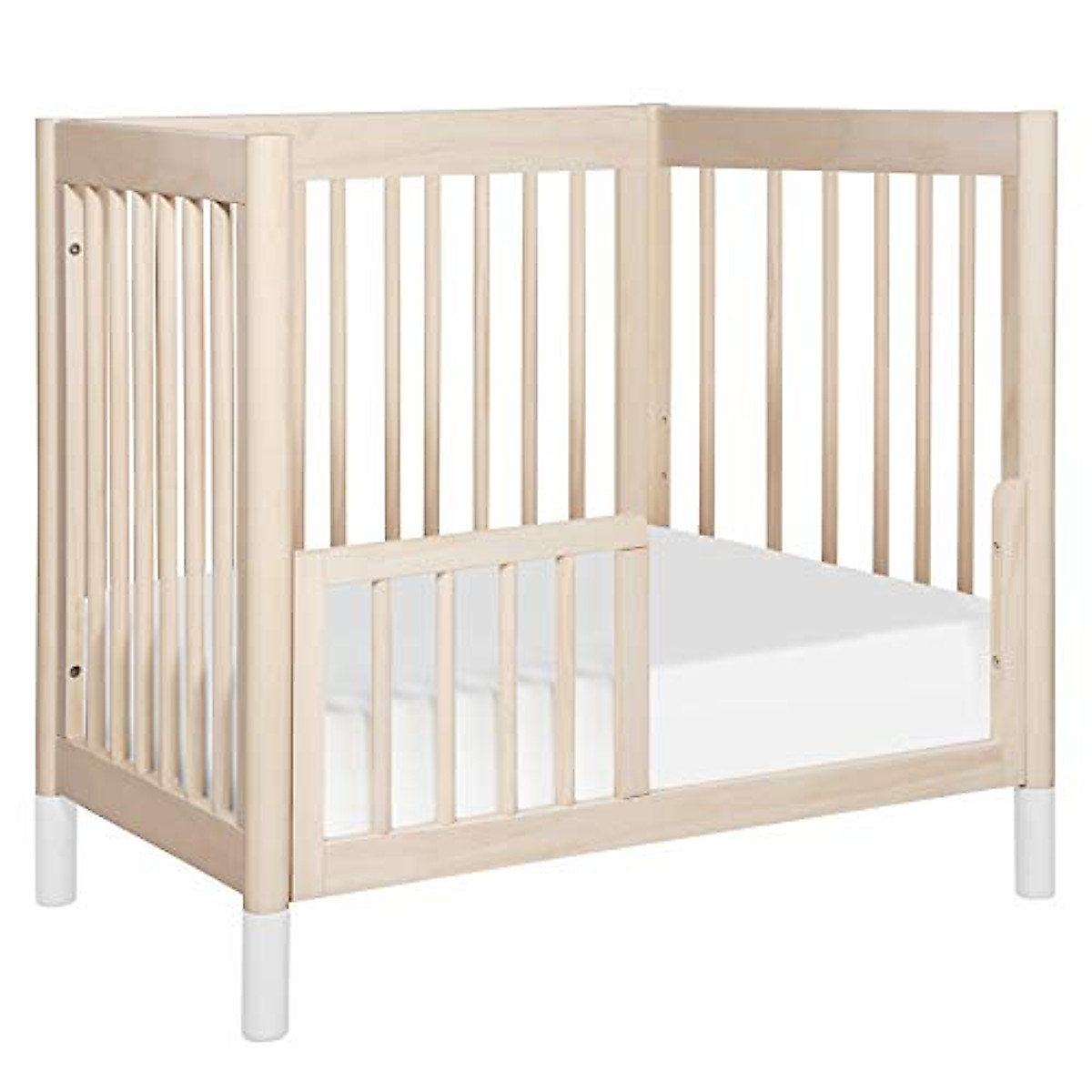 Babyletto Gelato 4-in-1 Convertible Mini Crib in Washed Natural and White, Greenguard Gold Certified