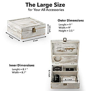 VUTADA Wooden Stash Box Large – Handmade Decorative Stash Box - 9” x 9” x 3.5” Storage Box - Premium Quality Dovetail Design Discrete Wood Stash Boxes (large)