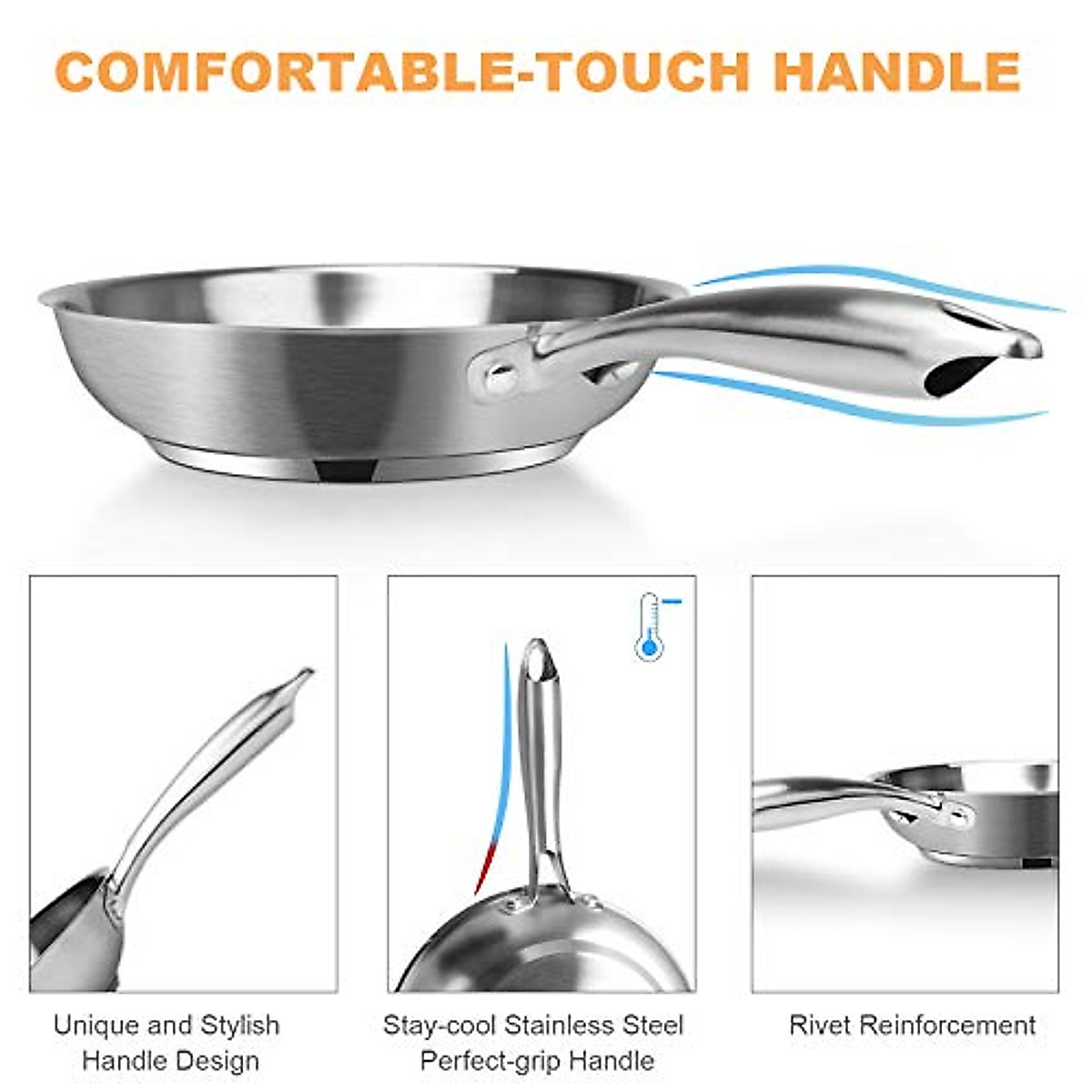 Duxtop Professional Stainless Steel Pots and Pans Set, 18-Piece Induction Cookware Set, Saucepan with Pour Spout and Strainer Lid, Impact-Bonded Technology