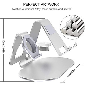 3 in 1 Phone Stand for Desk Aluminum Apple Watch Charger Stand Phone Holder for iPhone 14 13 12 11 All Series, iWatch Series 8/SE2/7/6/SE/5/4/3/2, AirPods, iPad