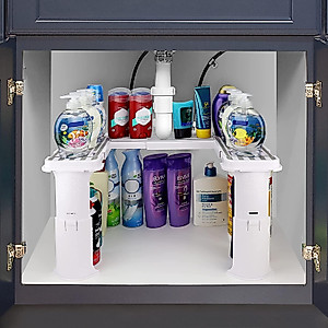 Spicy Shelf Expandable Under Sink Organizer and Storage I Bathroom Under the Sink Organizer Kitchen Under Sink Shelf I Cleaning Supplies Organizer Under Sink Storage I EXPANDABLE HEIGHT DEPTH & WIDTH