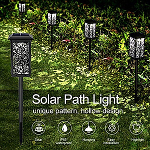 Kcvoanr Solar Garden Lights Solar Landscape Lights, IP65 Waterproof Solar Pathway Lights Outdoor, Step-Lights for Lawn, Patio, Yard, Garden, Walkway, 1 Pack & MAX 20 Lumens